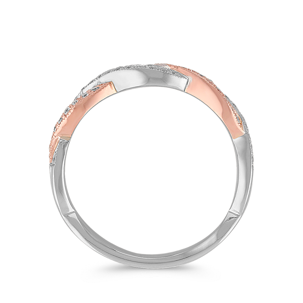 Infinity Diamond Wedding Band in White and Rose Gold | Shane Co.