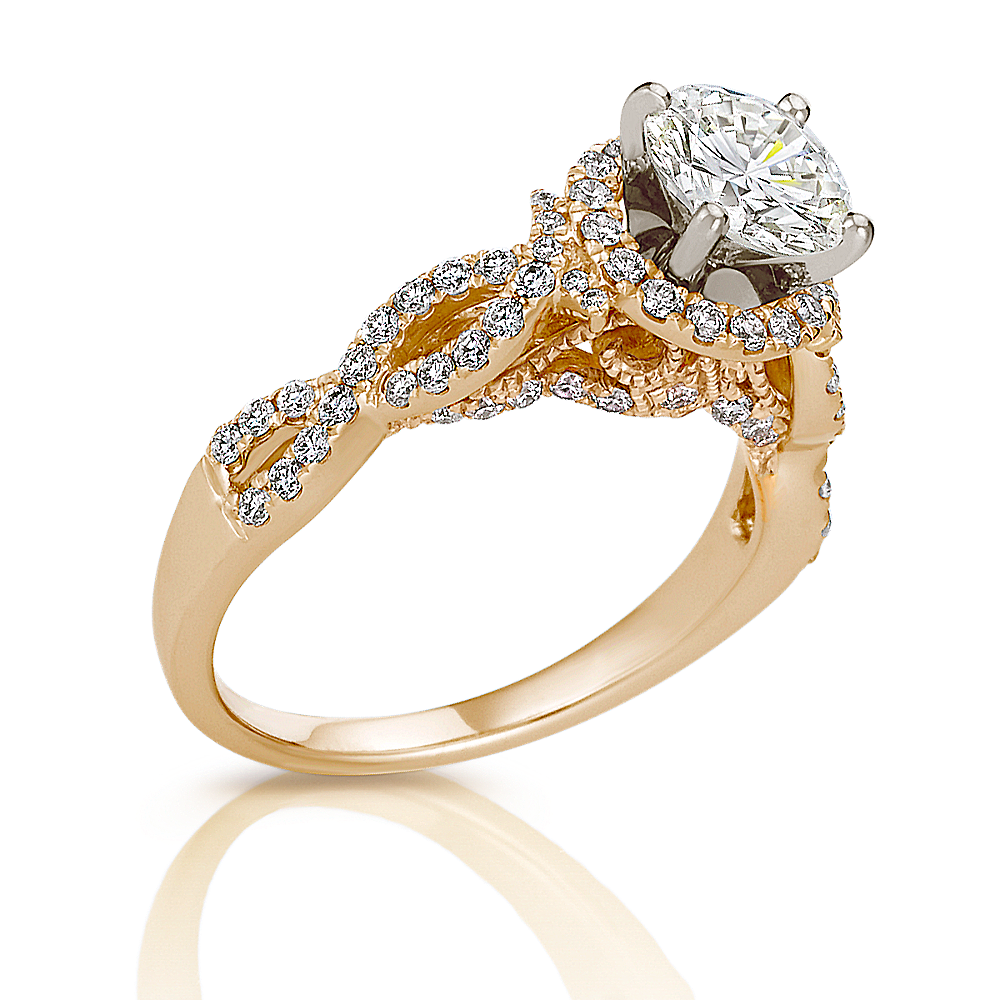 Infinity Halo Diamond Engagement Ring in 14k Yellow Gold | Shane Co.