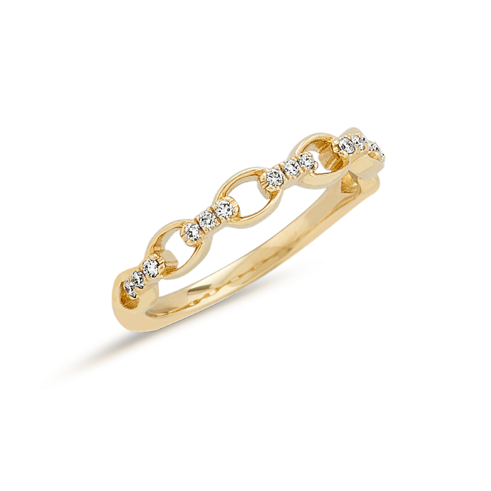 Interlocking Diamond Band in 14k Yellow Gold | Shane Co.