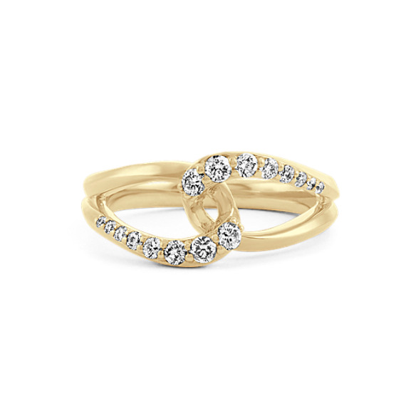 Interlocking Diamond Ring in 14k Yellow Gold | Shane Co.
