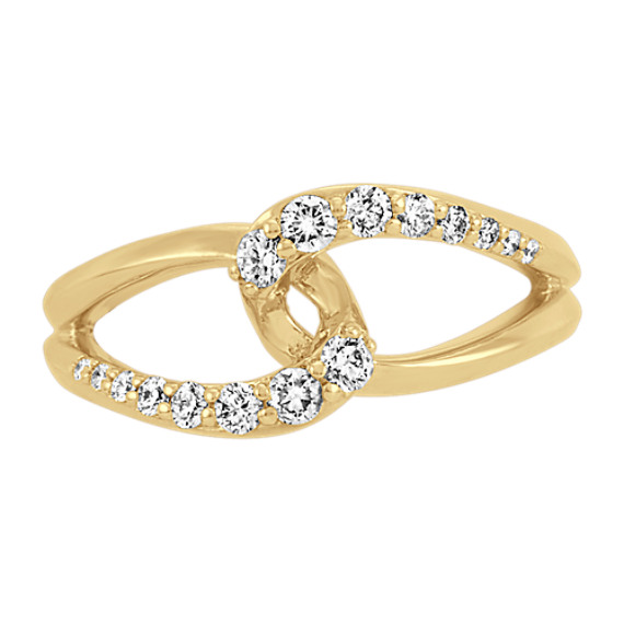 Interlocking Diamond Ring in 14k Yellow Gold | Shane Co.