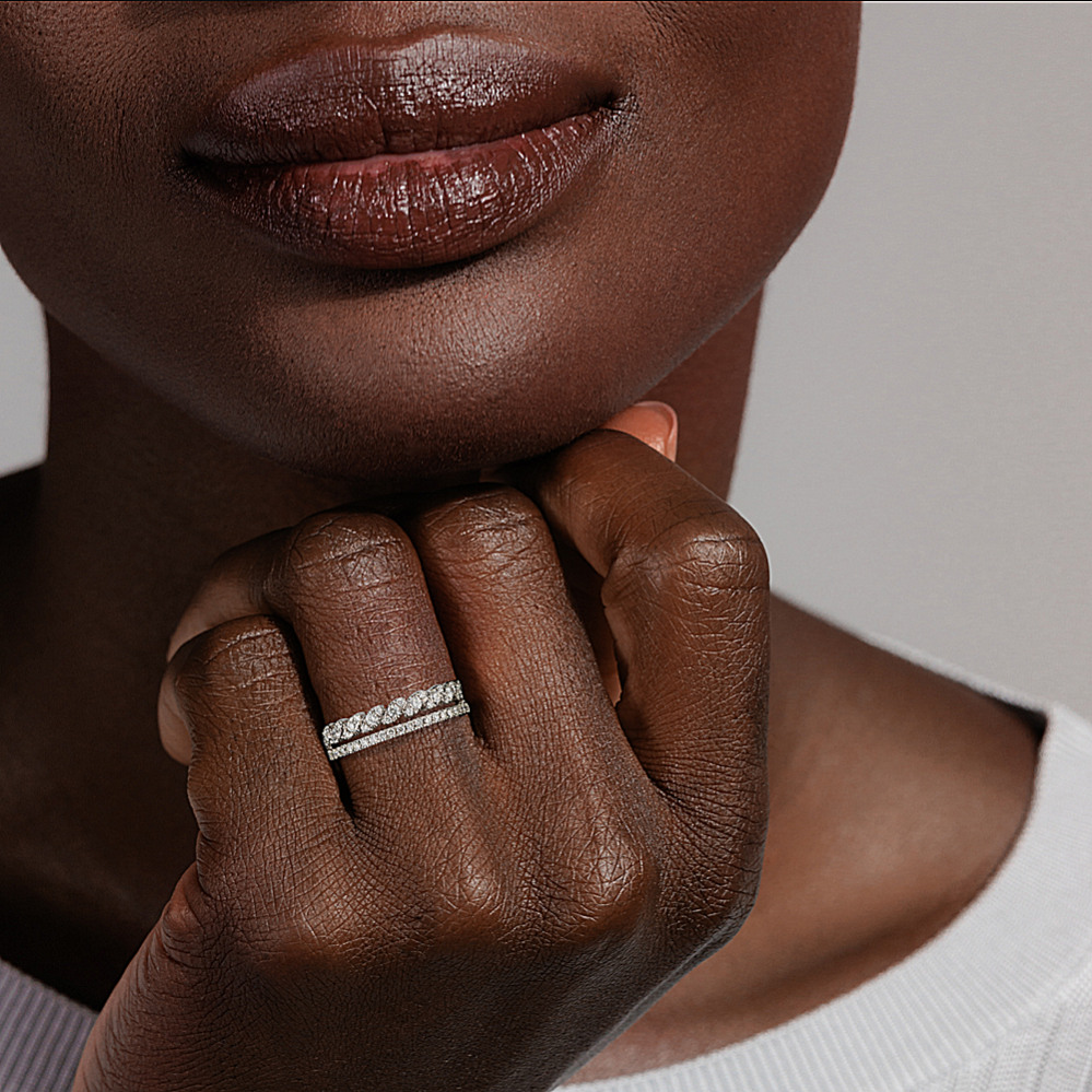 Jolie Diamond Band in Platinum | Shane Co.