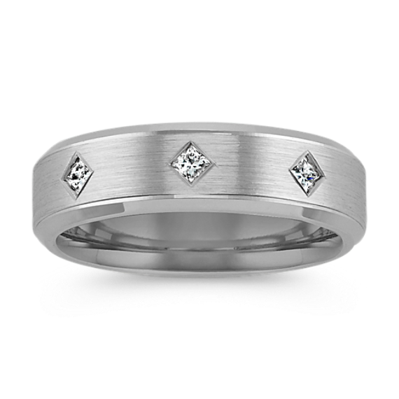 Kite-Set Princess Cut Diamond Comfort Fit Band (6mm) | Shane Co.