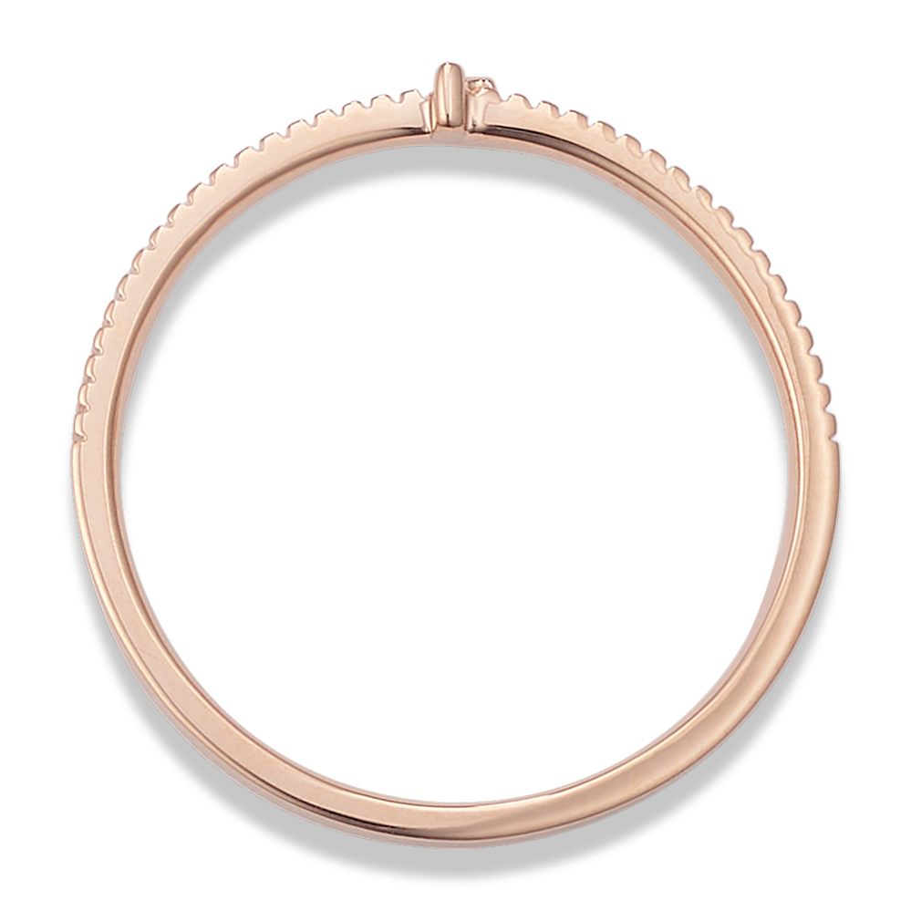 Letter J Fluted 14K Rose Gold Ring | Shane Co.