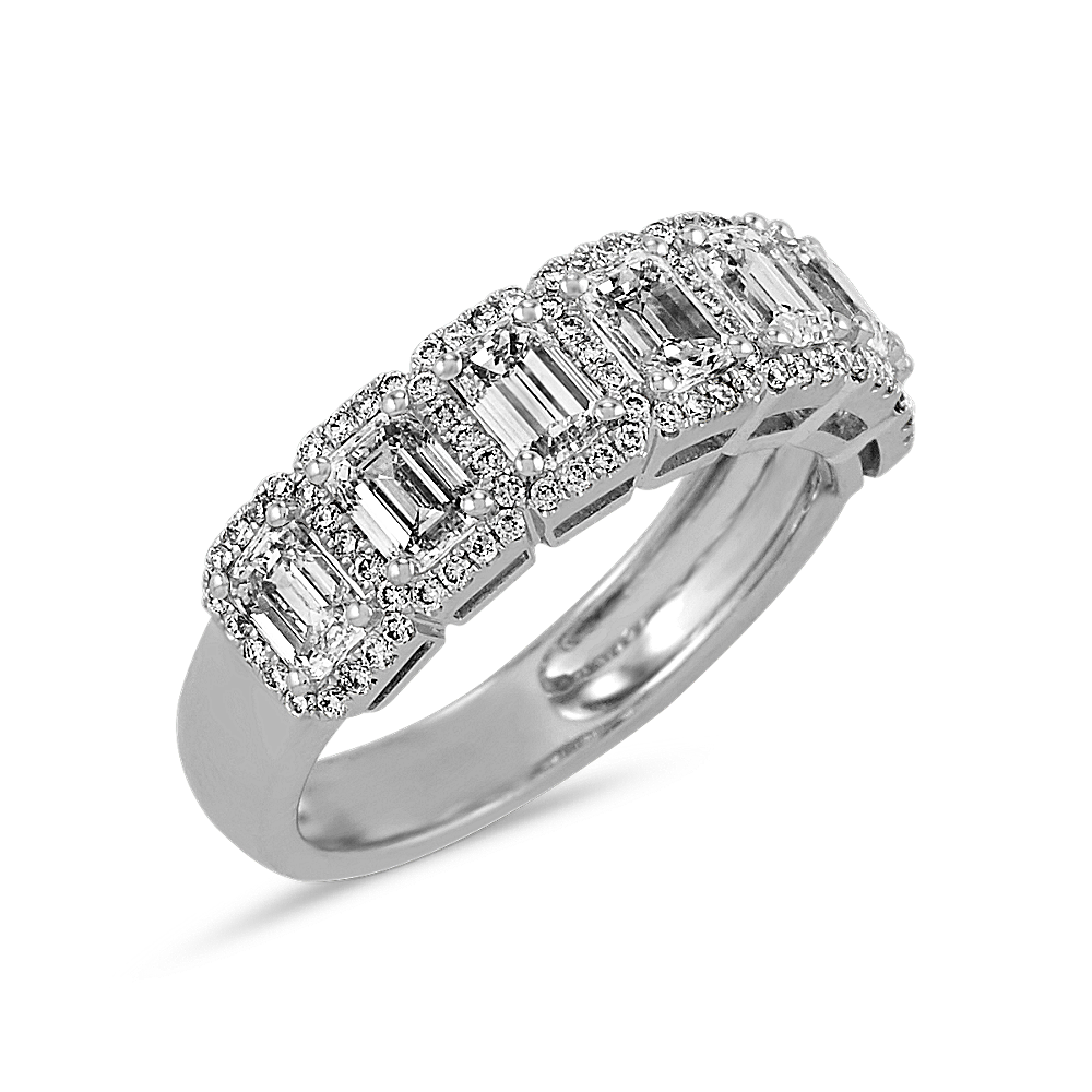 Chandelier Multi-Halo Diamond Band (Emerald Cut) | Shane Co.