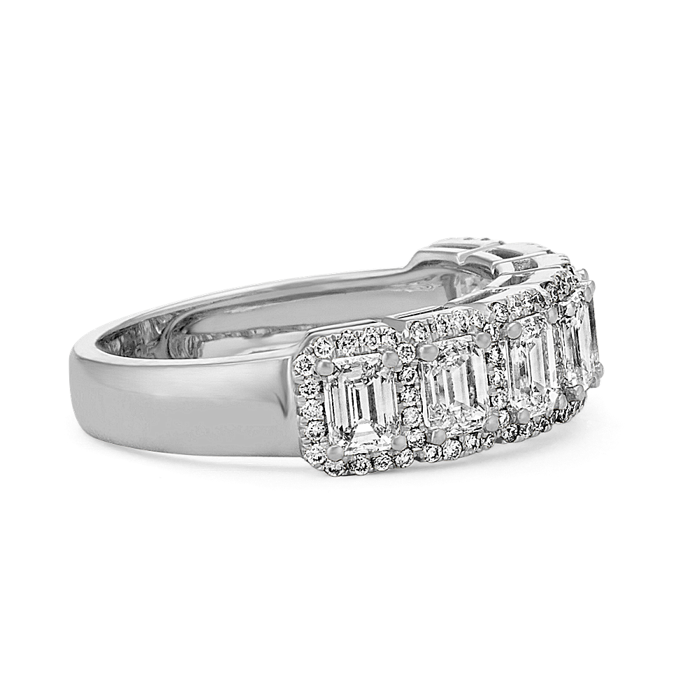 Chandelier Multi-Halo Diamond Band (Emerald Cut) | Shane Co.