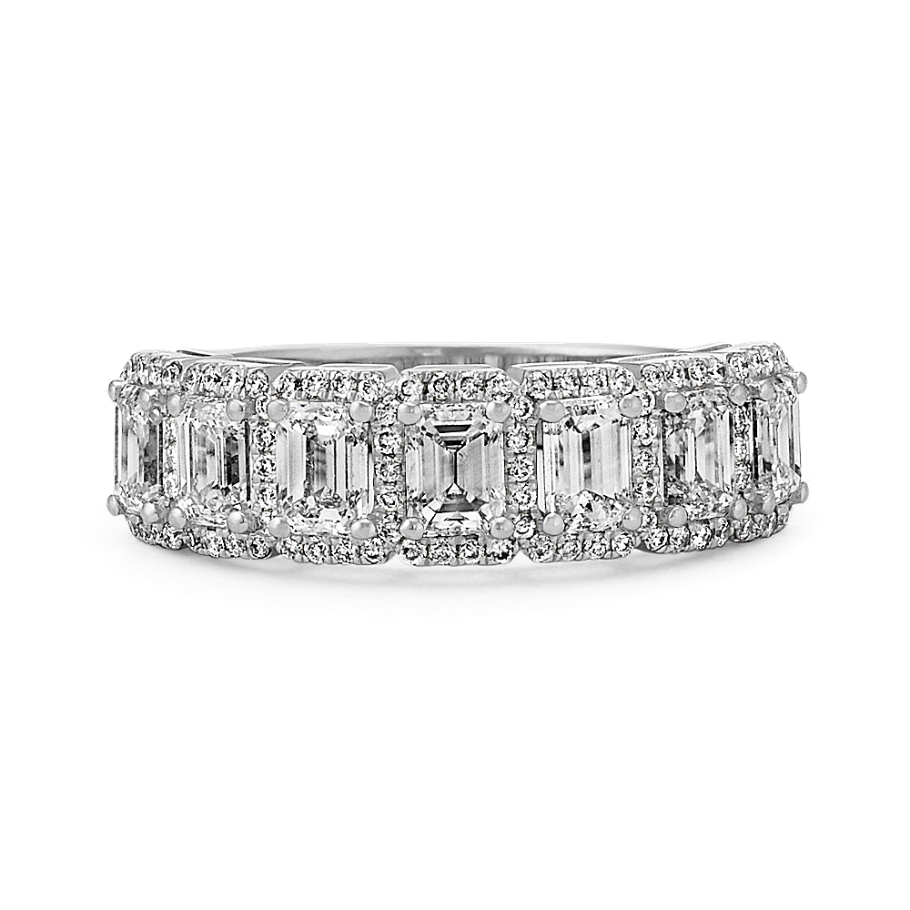 Chandelier Multi-Halo Diamond Band (Emerald Cut) | Shane Co.