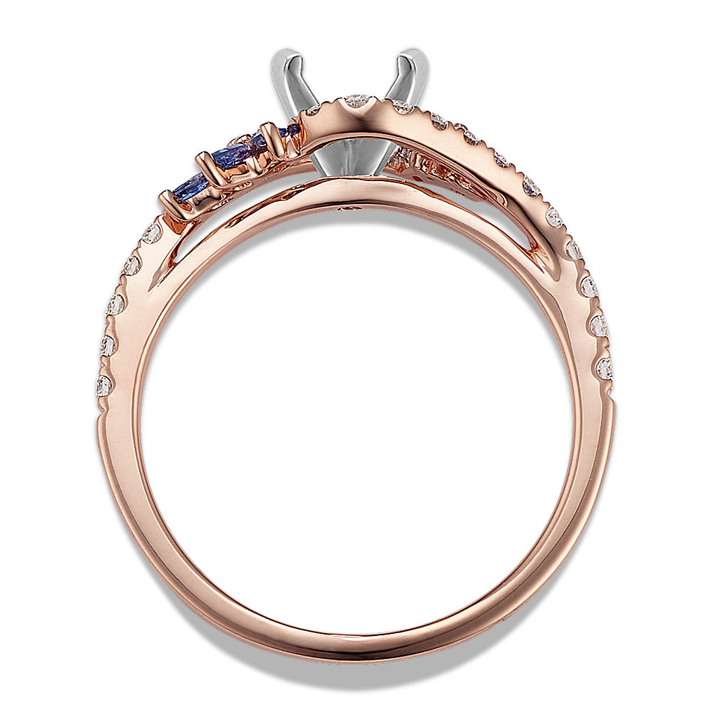 Hyacinth Sapphire & Diamond Halo Engagement Ring | Shane Co.