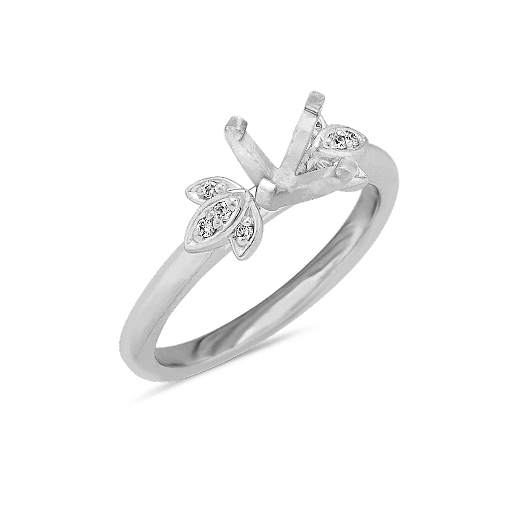 Magnolia Diamond Engagement Ring in 14k White Gold | Shane Co.