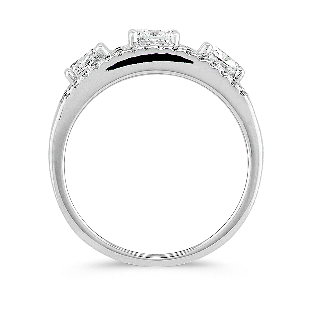 Mesmerize Diamond Wedding Band in 18K White Gold | Shane Co.