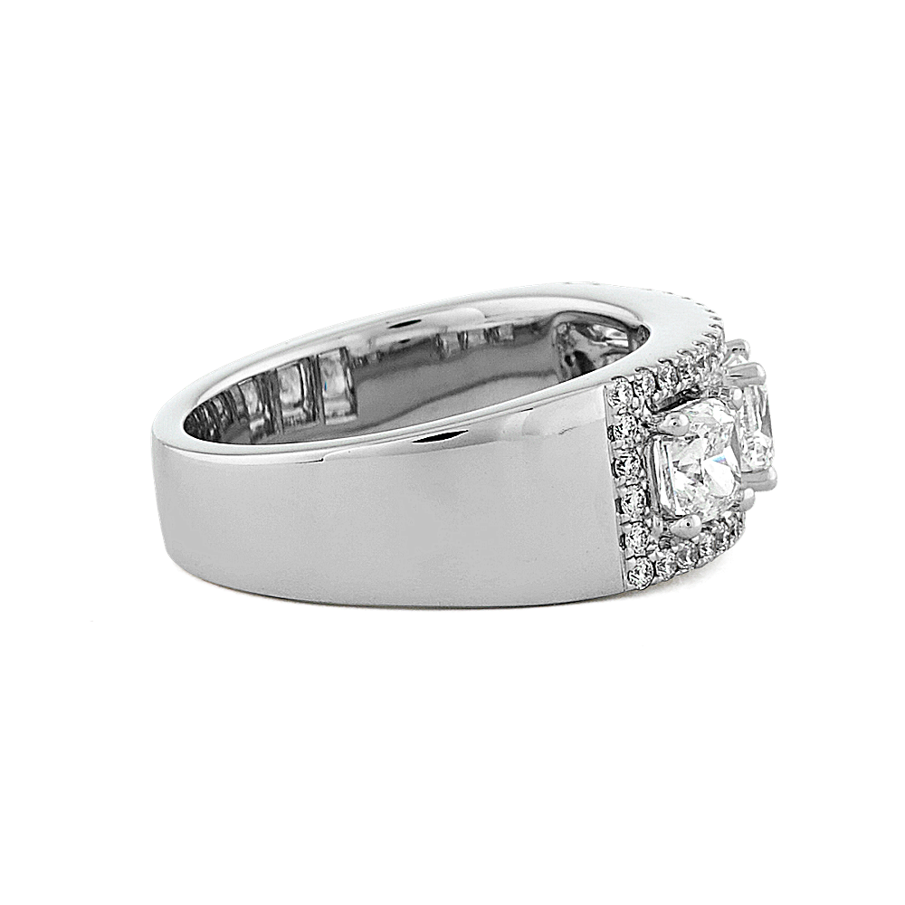Mesmerize Diamond Wedding Band in 18K White Gold | Shane Co.