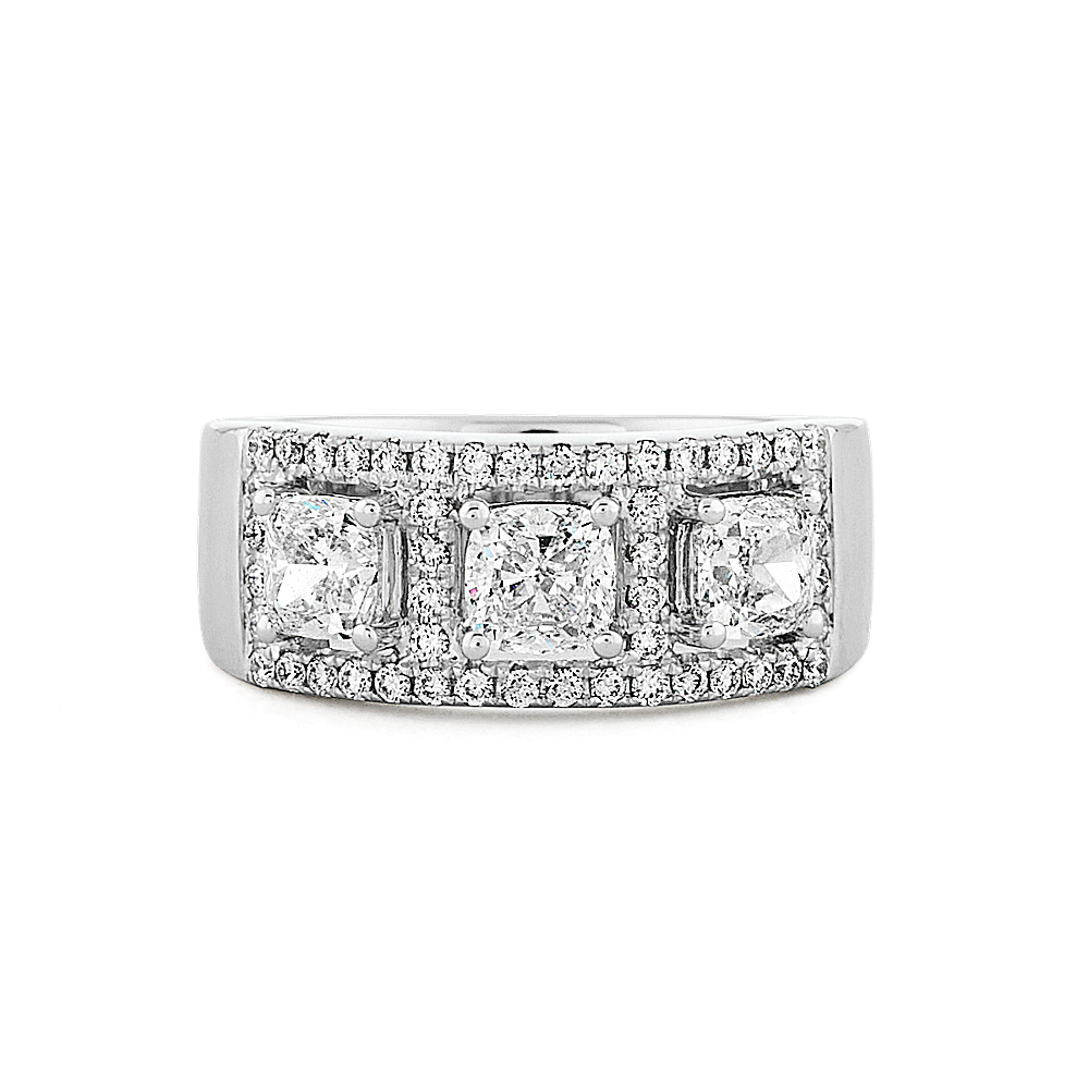 Mesmerize Diamond Wedding Band in 18K White Gold | Shane Co.