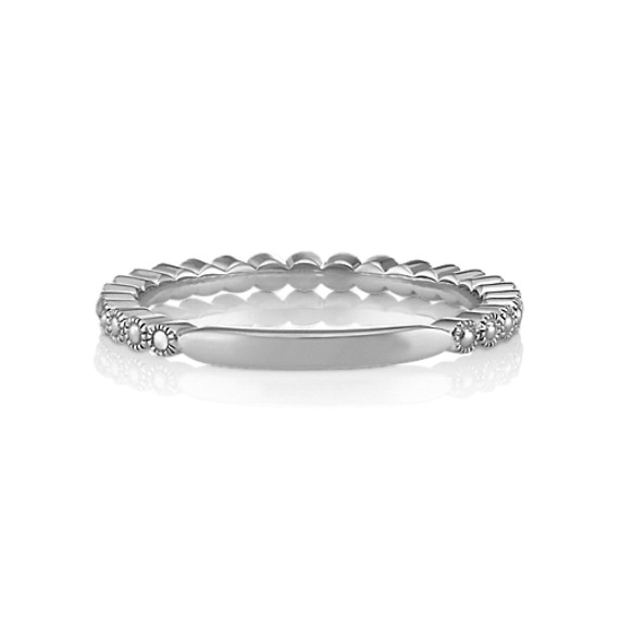 Milgrain Detailed Sterling Silver Stackable Ring | Shane Co.