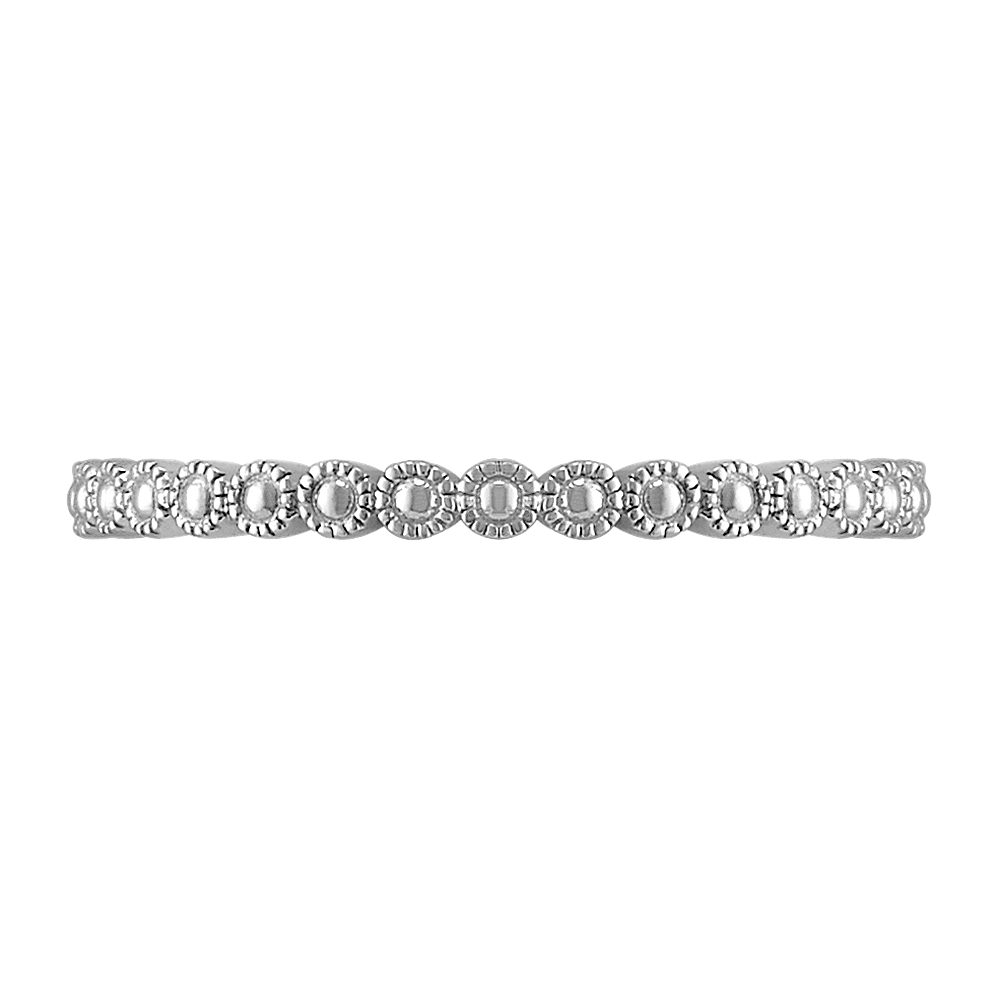 Milgrain Detailed Sterling Silver Stackable Ring | Shane Co.