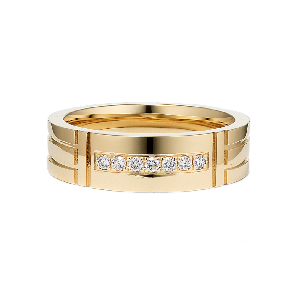 Modern Channel-Set Diamond Mens Band (5.5mm) | Shane Co.