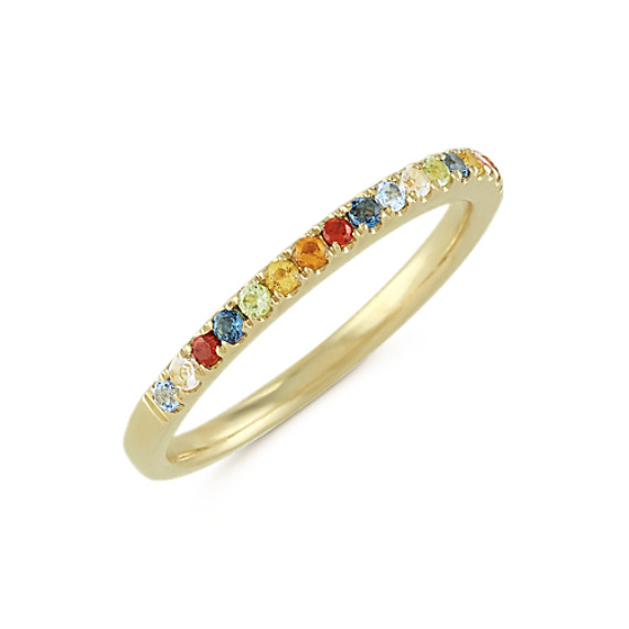 Multi-Colored Gemstone Ring in 14k Yellow Gold | Shane Co.