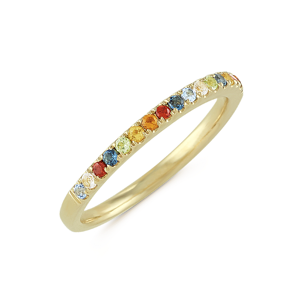 Multi-Colored Gemstone Ring in 14k Yellow Gold | Shane Co.