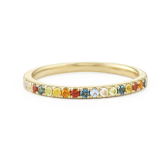 Multi-Colored Gemstone Ring in 14k Yellow Gold | Shane Co.