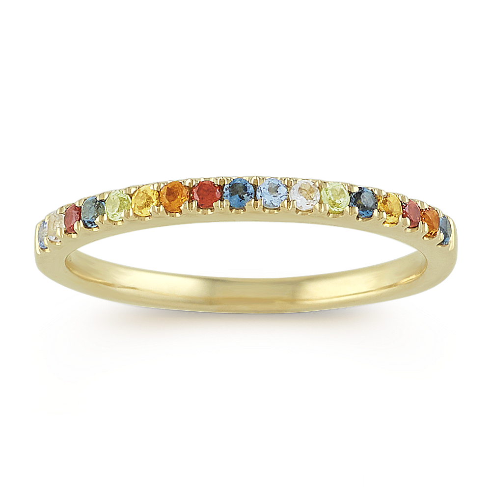Multi-Colored Gemstone Ring in 14k Yellow Gold | Shane Co.