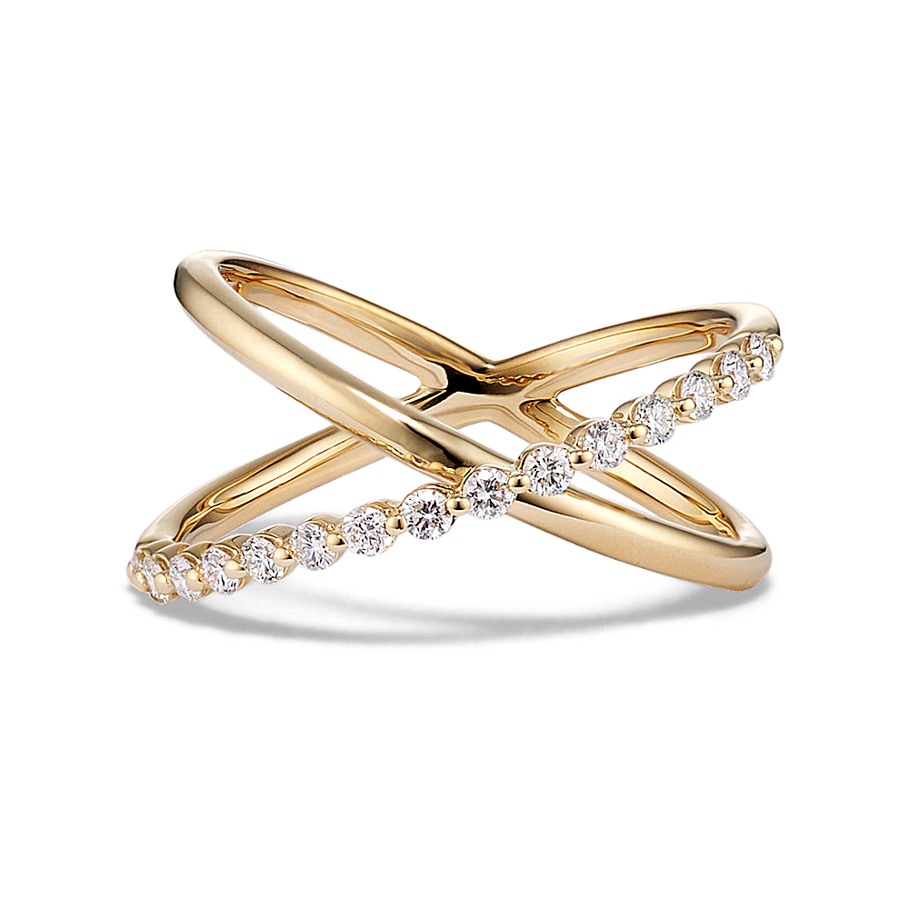 Xyla Crossover Diamond Ring | Shane Co.