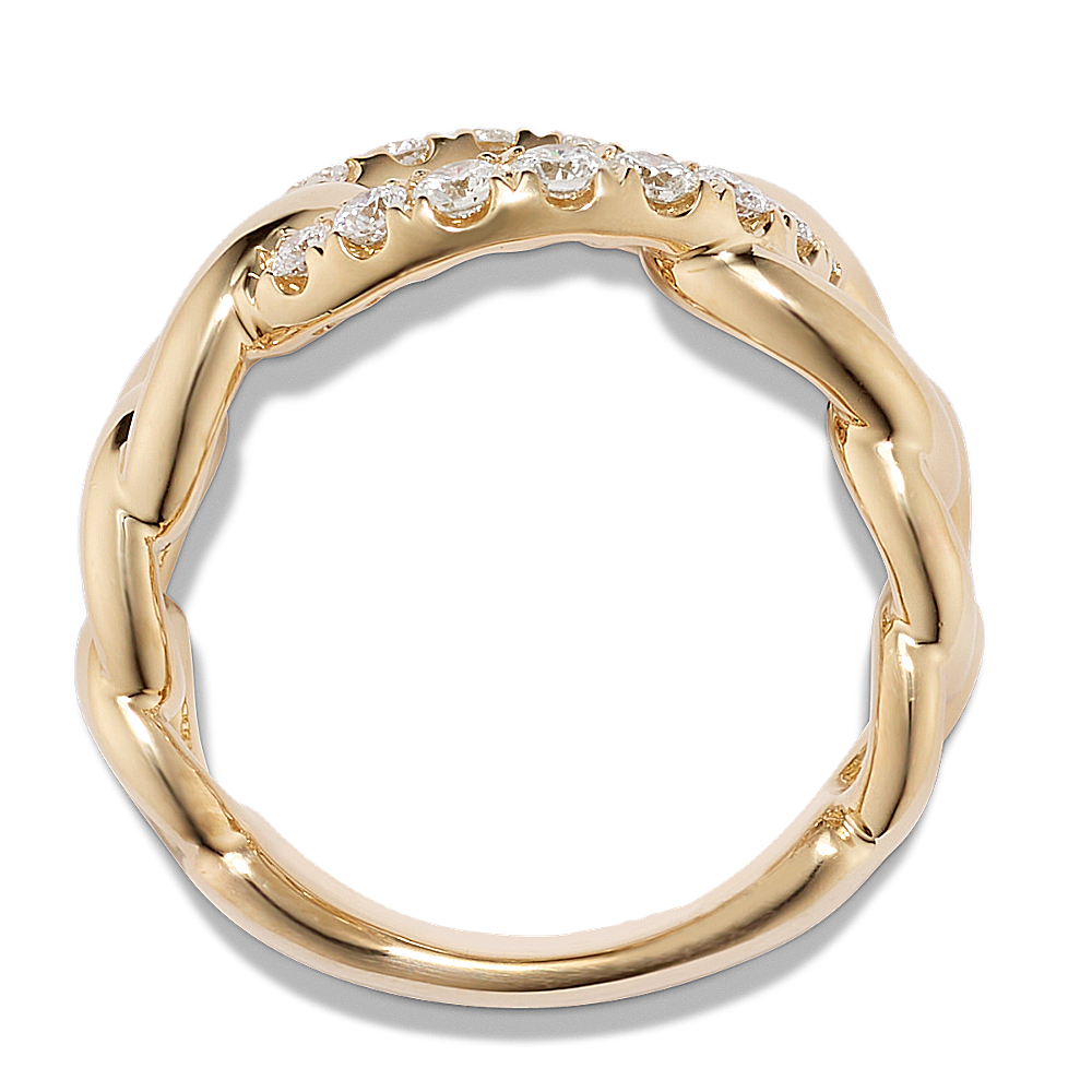 Diamond Link Ring in 14K Yellow Gold | Shane Co.
