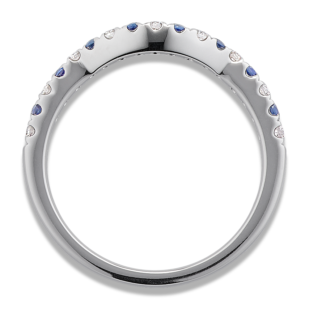 Neela Sapphire & Diamond Contour Band | Shane Co.