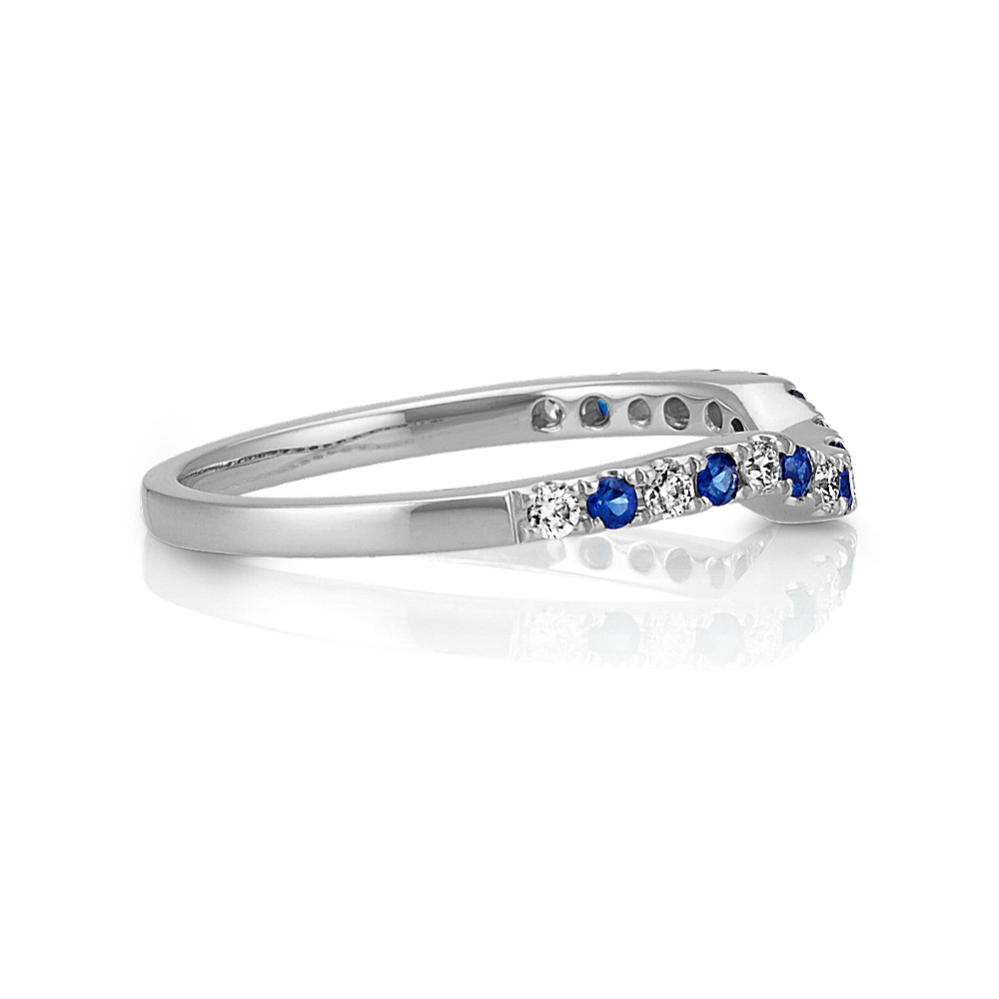 Neela Sapphire & Diamond Contour Band | Shane Co.
