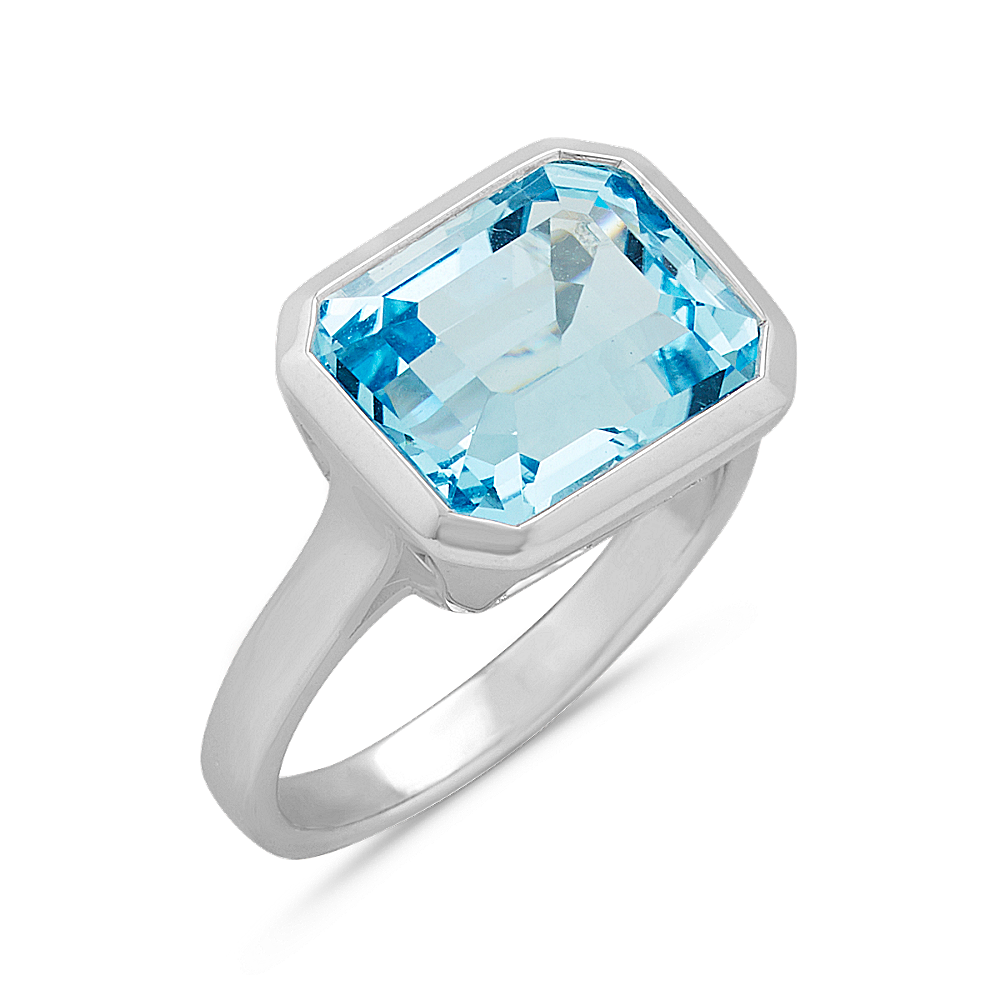 Octagon Blue Topaz Ring | Shane Co.