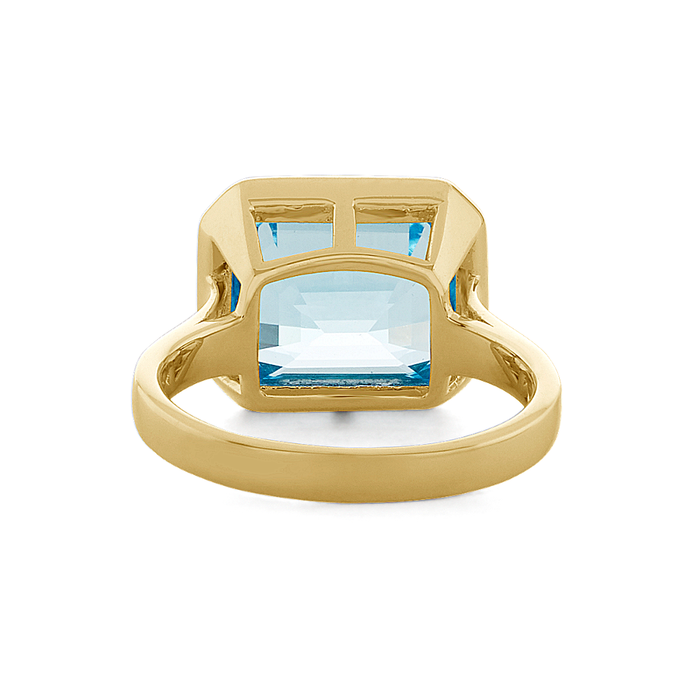 Octagon Blue Topaz Ring in Vermeil | Shane Co.