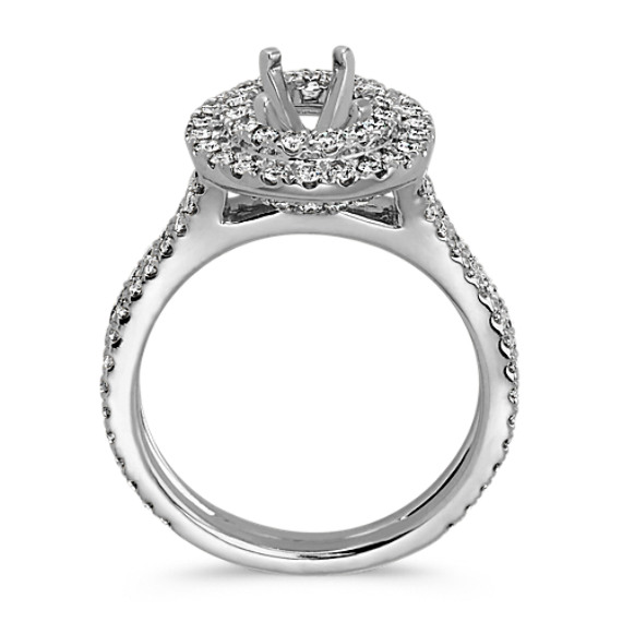 Oval Double Halo Split Shank Engagement Ring | Shane Co.