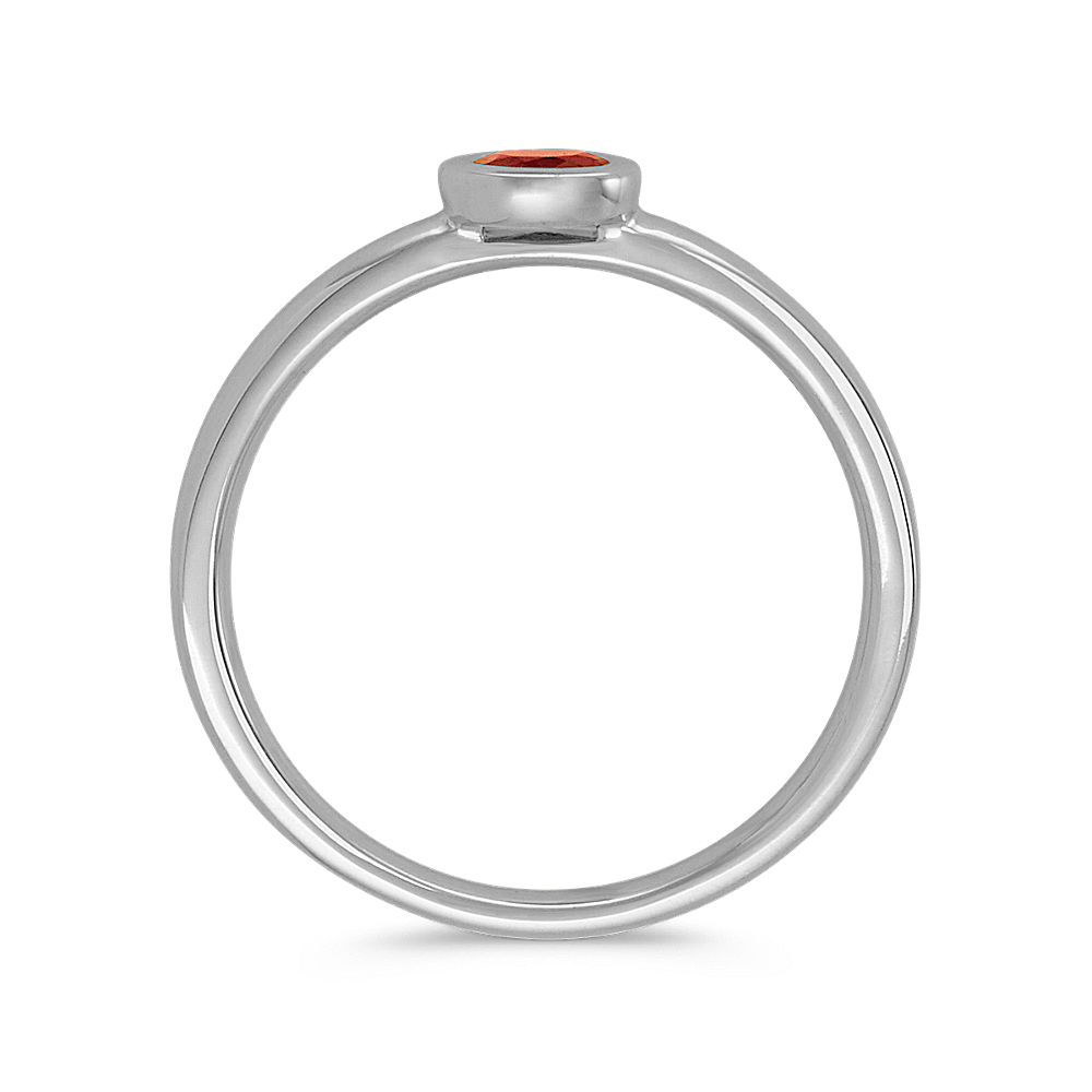 Oval Ruby Stackable Ring in 14k White Gold | Shane Co.