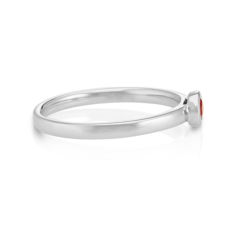 Oval Ruby Stackable Ring in 14k White Gold | Shane Co.