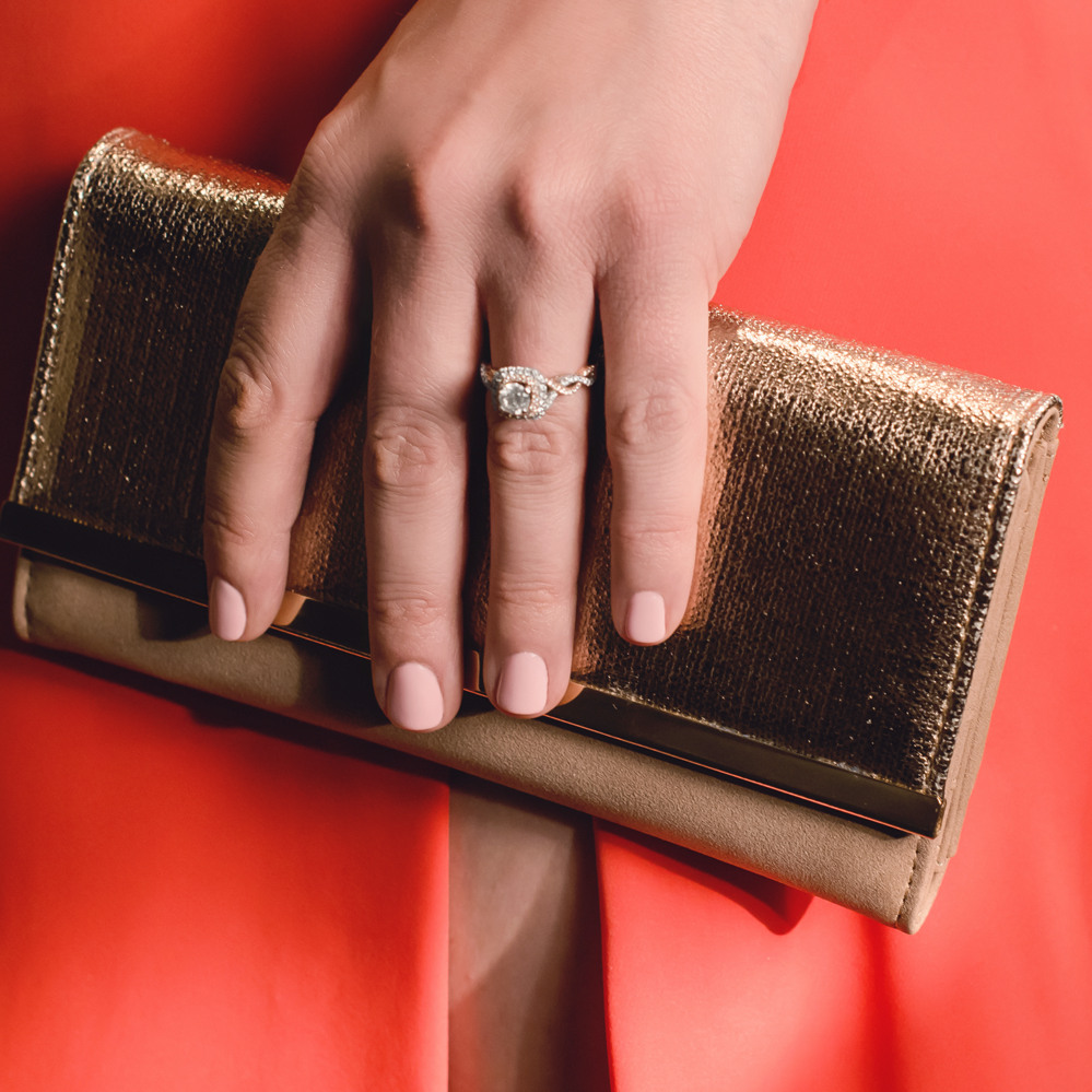 Two-Tone Infinity Halo Engagement Ring (Round) | Shane Co.