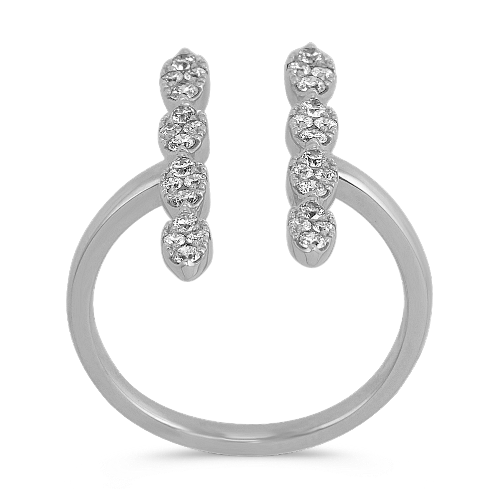 Parallel Diamond Open Ring in 14k White Gold | Shane Co.