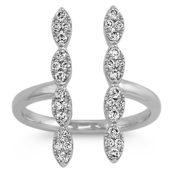 Parallel Diamond Open Ring in 14k White Gold | Shane Co.