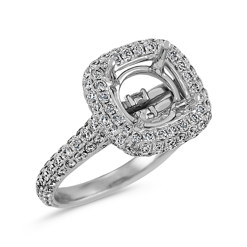 Pave Halo Diamond Engagement Ring | Shane Co.