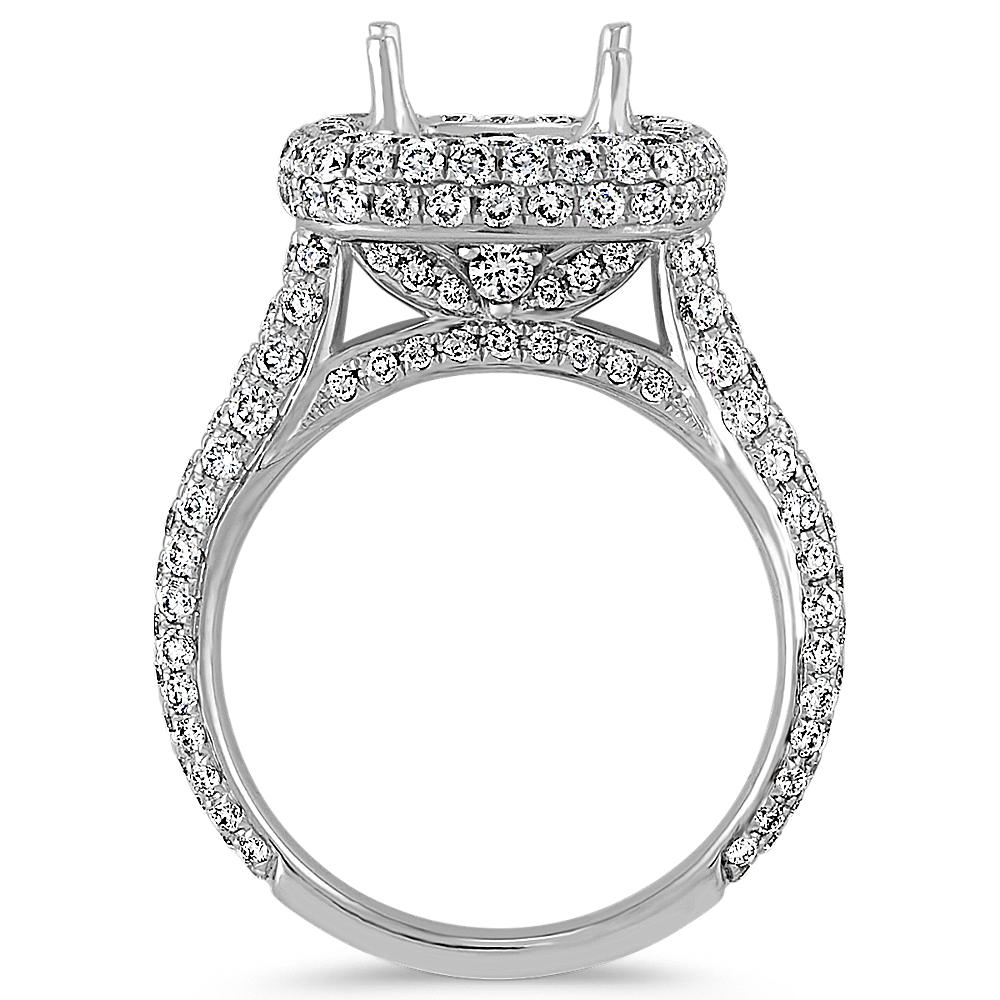 Pave Halo Diamond Engagement Ring | Shane Co.
