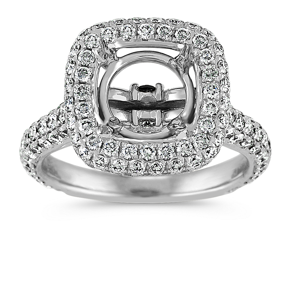 Pave Halo Diamond Engagement Ring | Shane Co.