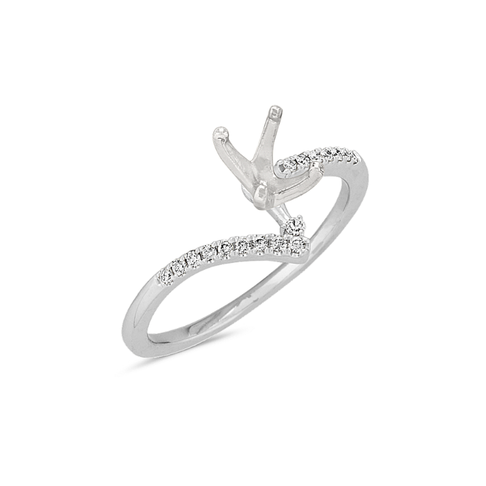 Pave-Set Diamond Ring in 14k White Gold | Shane Co.