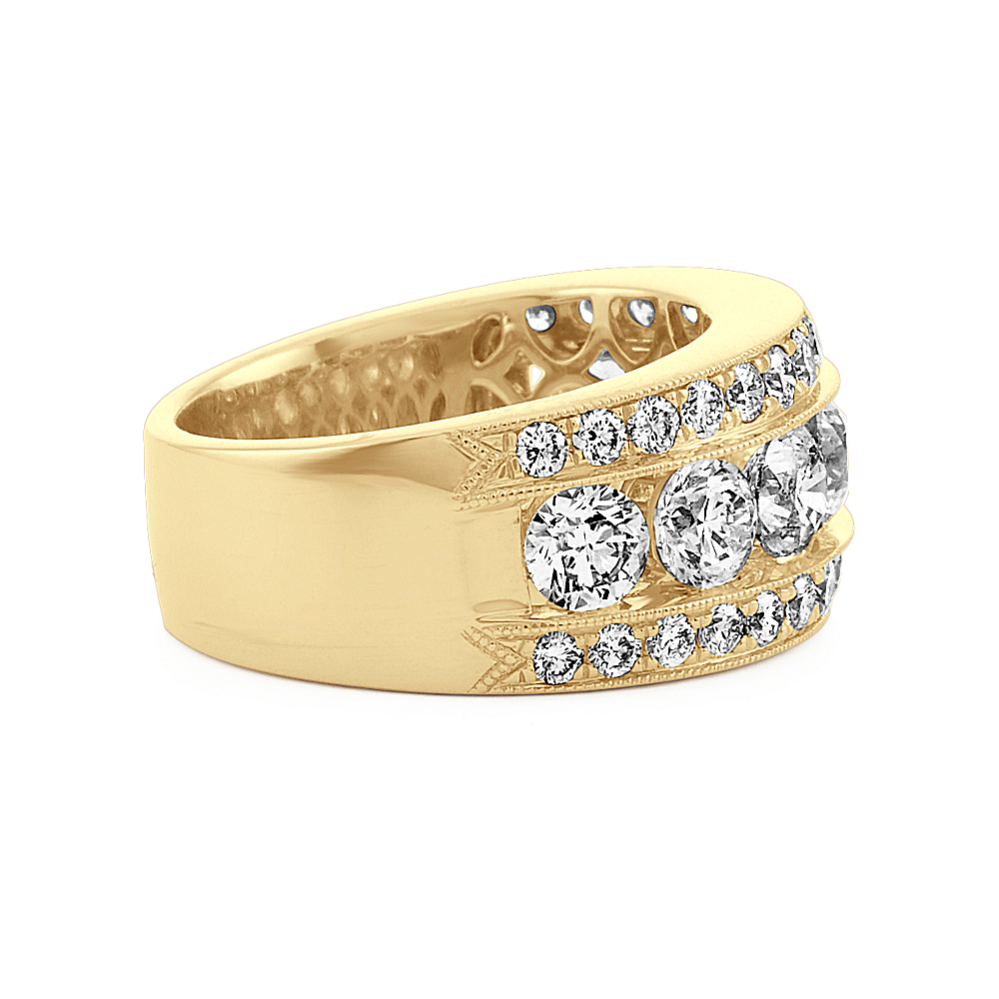 Tess Triple Row Diamond Band | Shane Co.