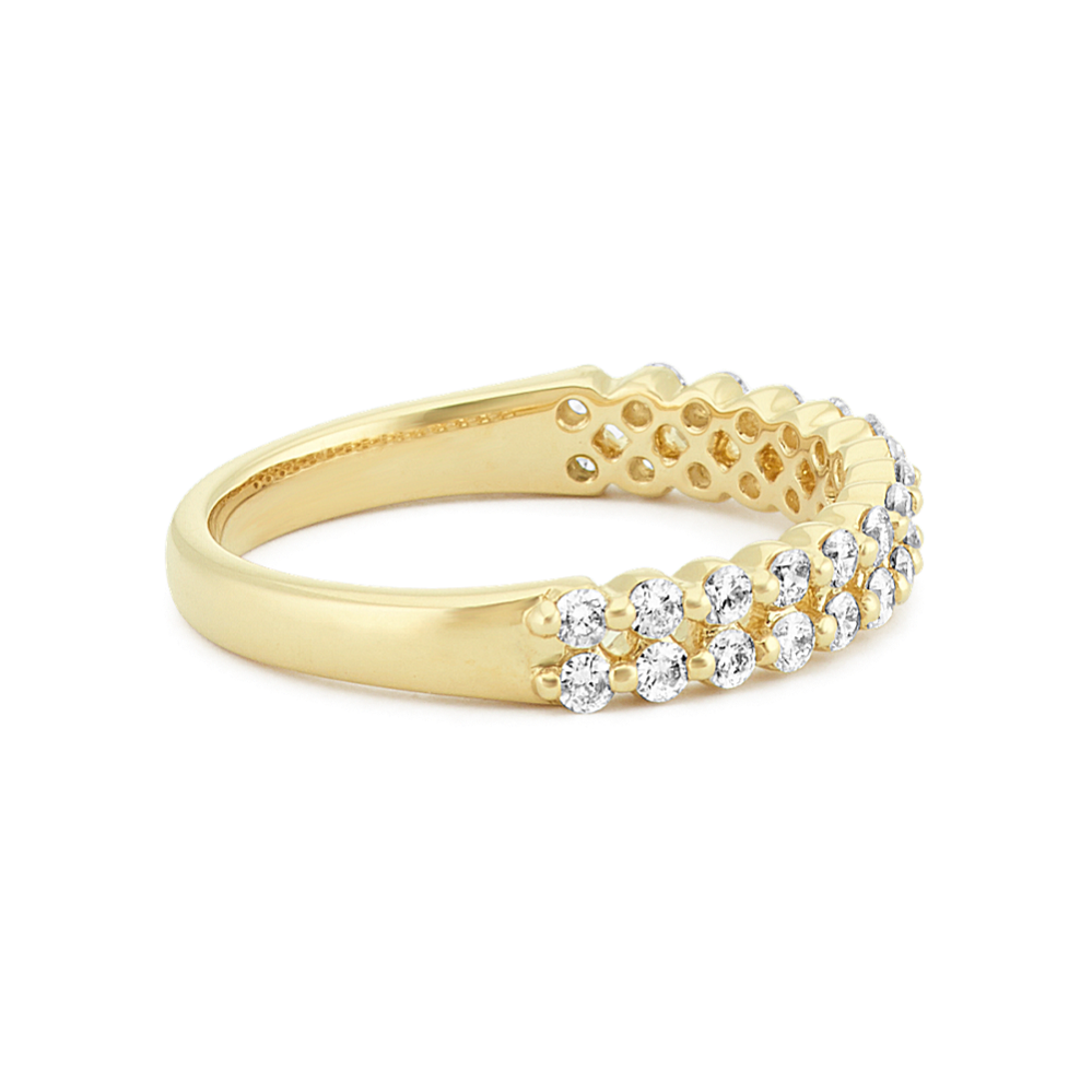 Pave-Set Diamond Wedding Band in 14k Yellow Gold | Shane Co.