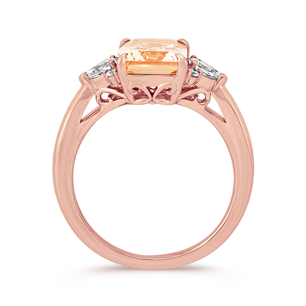 Peach Morganite and Diamond Ring | Shane Co.