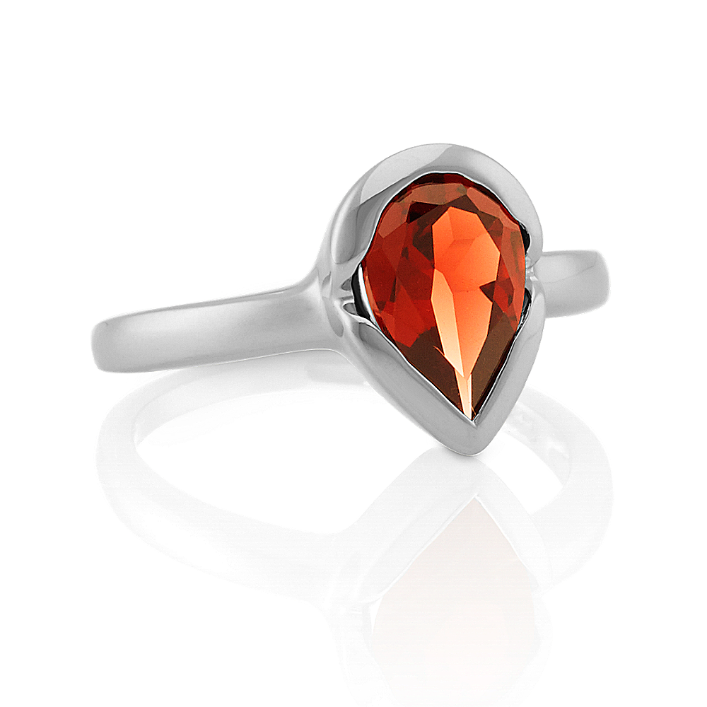 Pear-Shaped Garnet Ring in Sterling Silver | Shane Co.