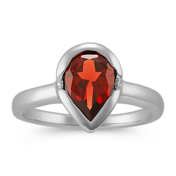 Pear-Shaped Garnet Ring in Sterling Silver | Shane Co.