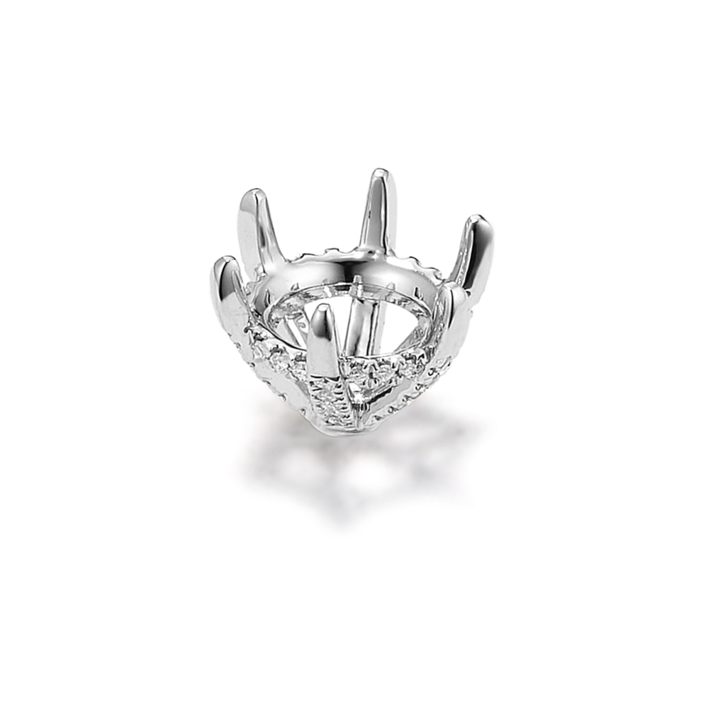 Pedestal Diamond Decorative Crown (Holds approx. 8.2mm Round) in White ...