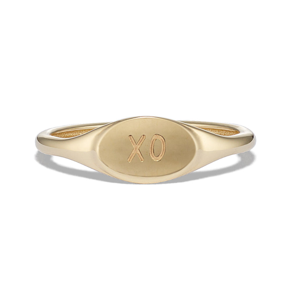 Petite 14K Yellow Gold Signet Ring | Shane Co.