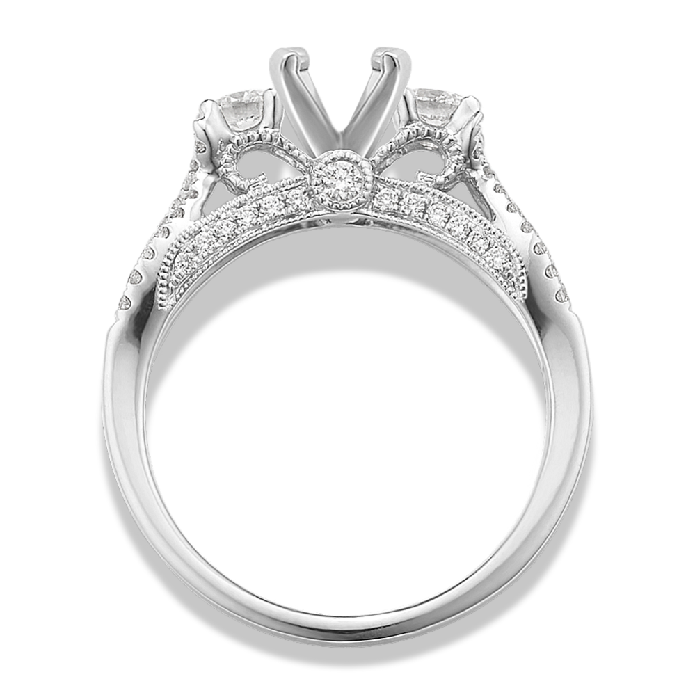 Poesie Three Stone Engagement Ring