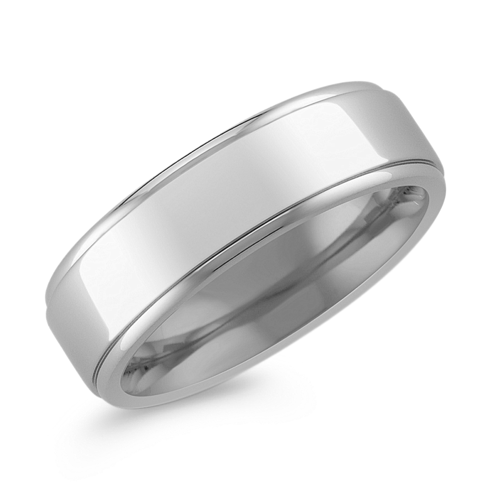 Polished Titanium Ring (7mm) | Shane Co.