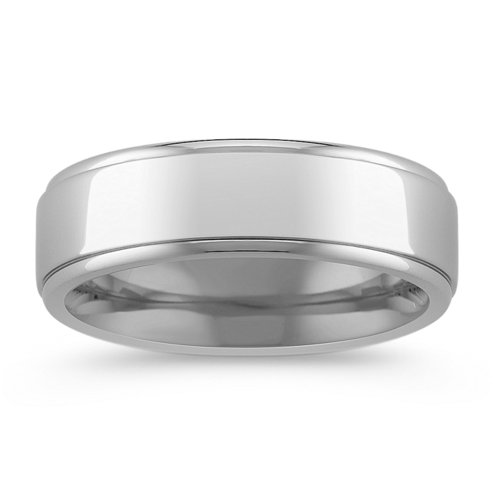 Polished Titanium Ring (7mm) | Shane Co.
