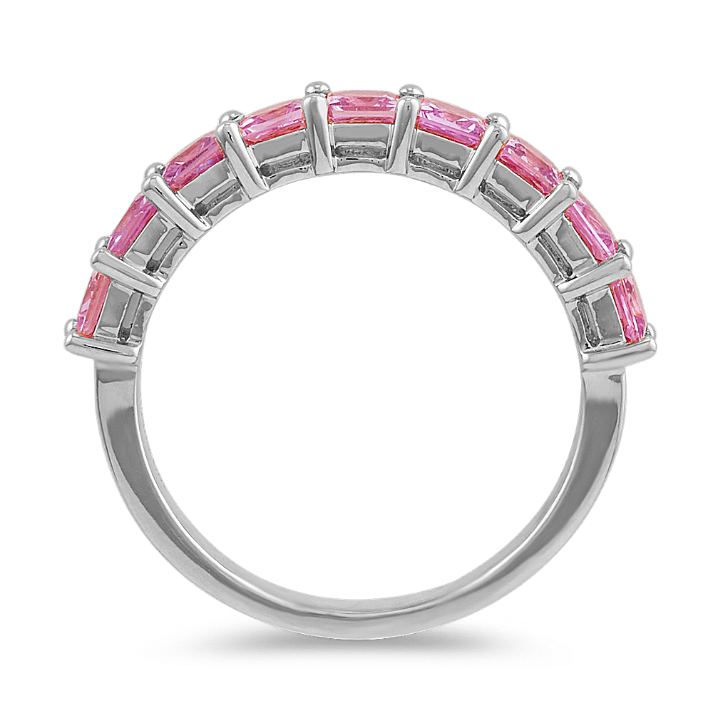 Princess-Cut Pink Sapphire Ring in 14k White Gold | Shane Co.